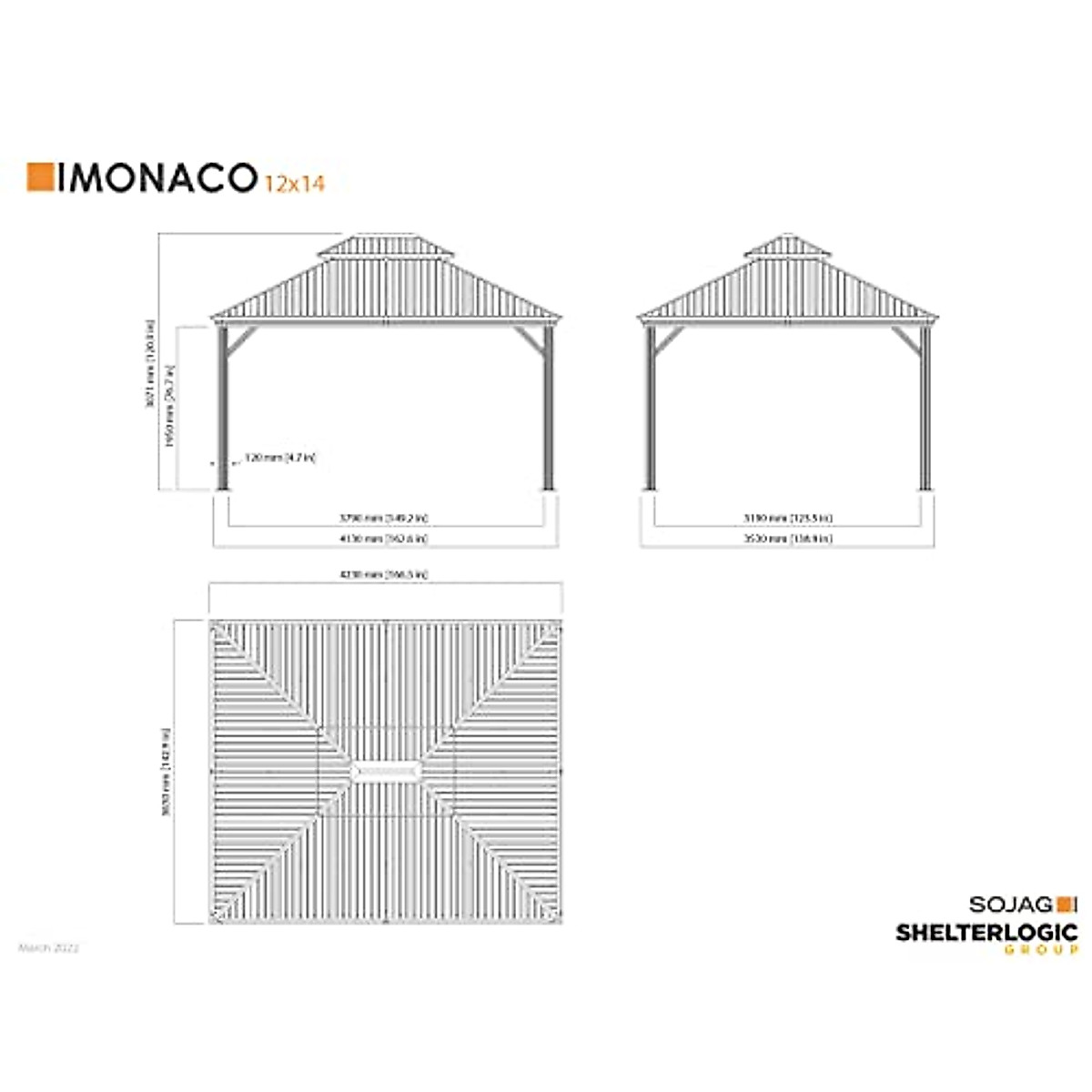 Sojag Monaco Champagne 12 ft. x 14 ft. Gazebo