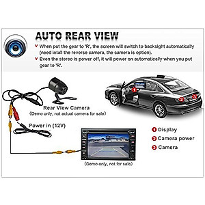 KUNFINE Universal Wireless Car Rear View Camera with 4 LED Vehicle Backup Camera Reverse Camera RCA Night Vision Parking Assistance Camera IP67 Waterproof