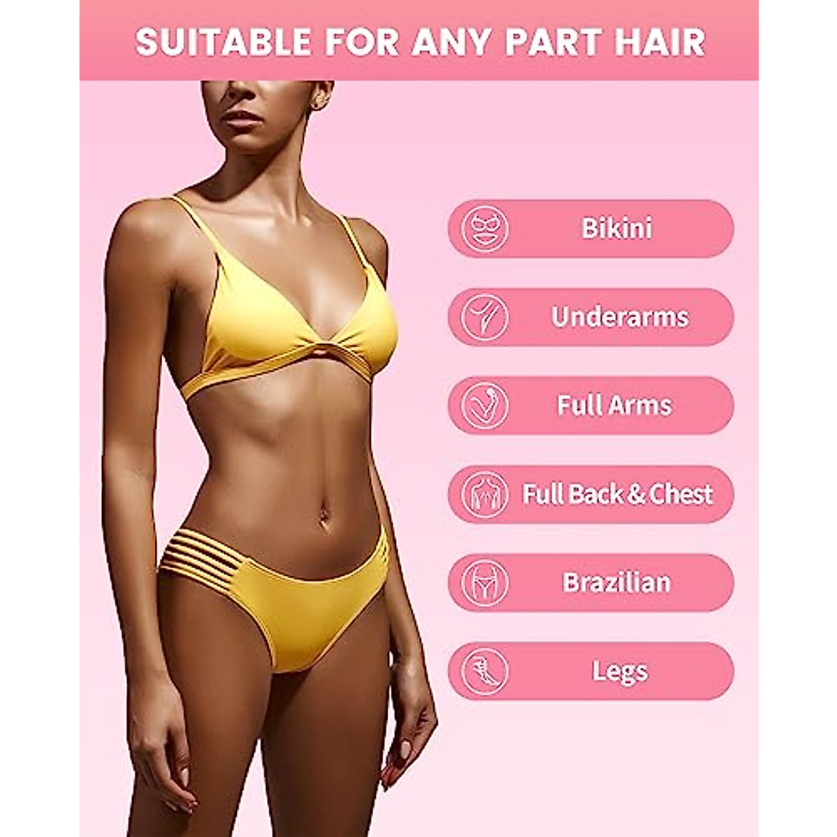 Waxing Kit, Wax Roller, Roll On Wax Kit with 2 Honey & 1 Rose Roll on wax, 50 Non-Woven Wax Strips, Soft Wax Warmer for Hair Removal, At Home Waxing Roller Kit for Larger Areas of the Body