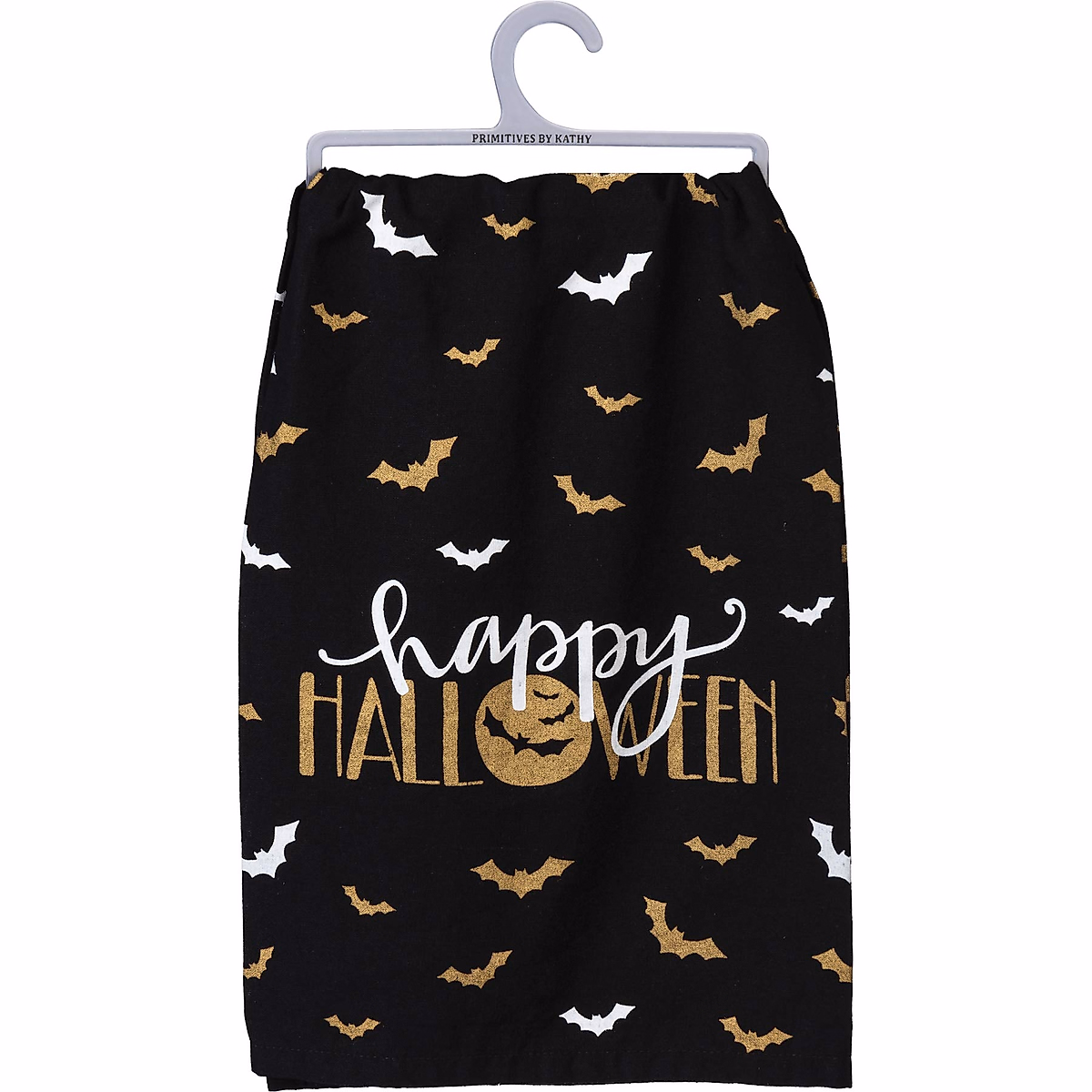 Primitives by Kathy Halloween Themed Kitchen Dish Towel Bundle Set of 2 in a Black Organza Bag - Happy Halloween - Creep It Real