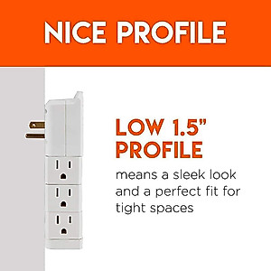 ECHOGEAR TV Wall Mount for TVs Up to 90" & On-Wall Surge Protector with 6 Pivoting Outlets - Low Profile Design - Easy Install