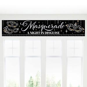 Big Dot of Happiness Masquerade - Venetian Mask Party Decorations Party Banner