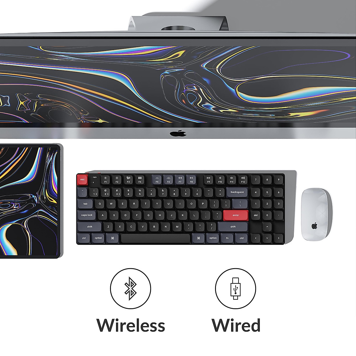 Keychron K13 Pro Ultra-Slim Wireless QMK/VIA Custom Mechanical Keyboard, Programmable Macro 80% Layout White Backlit Low Profile Gateron Brown Switch Bluetooth/USB Wired for Mac Windows Linux
