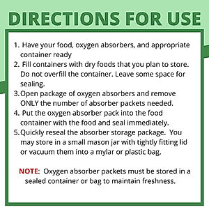 Food Grade Oxygen Absorbers for Food Storage - 80 Packets - 300cc each - O2 Absorbers Food Grade Long Term Food Storage and Survival Food Storage - Food Grade Oxygen Absorber - Use with Mylar bags etc