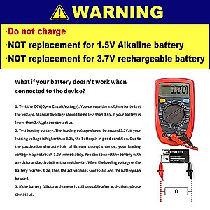EEMB ER14250 Nonrechargeable 3.6V Lithium Battery with Tabs Li-SOCL₂ 1/2 AA Size 1200mAh High Capacity UL Certified Single-Use 3.6V Lithium Thionyl Chloride Battery DO NOT Charge Battery