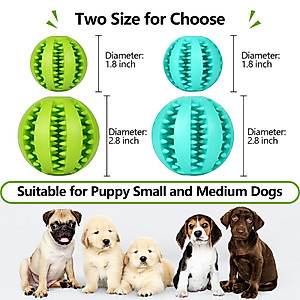 Puppy Teething Chew Toy Balls: 2pack Interactive Dog Treat Dispensing Ball Rubber Small Breed Dog Chewing Enrichment Toys for Boredom and Brain Stimulating Game Puppy Teething Chew Toys
