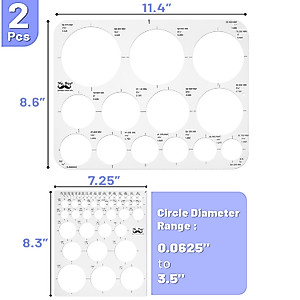 Mr. Pen- Circle Template, 2 pcs, Large and Small Size, Circle Stencil, Circle Ruler, Circle Templates for Drafting, Circle Template for Drawing, Circle Tracers for Drawing, Circle Tracer