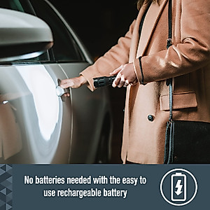 SABRE Stun Gun with LED Flashlight, Powerful Pain Inducing 1.820 µC Charge, 120 Lumens, Rechargeable Battery, Safety Switch, Includes Wrist Strap and Belt Holder, Black Stun Gun, 6.3"