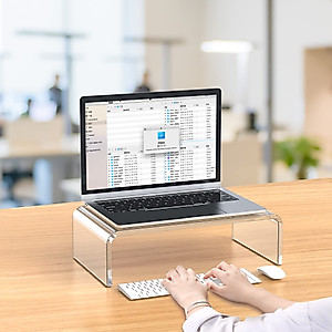 Acrylic Monitor Stand Acrylic Laptop Stand Acrylic Riser Acrylic Tray Clear Computer Monitor Stand Acrylic Computer Stand Acrylic Bed Tray Small Computer Desk White Monitor Stand Office Accessories