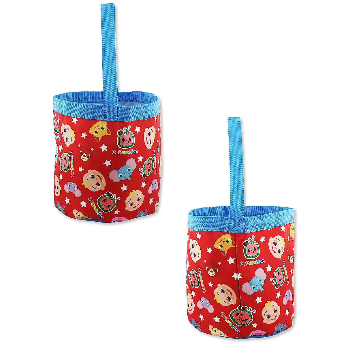 CoComelon Collapsible Nylon Basket Bucket Tote Bag (Red, One Size)