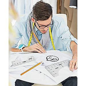 6 Pcs T-Shirt Ruler Guide Alignment Tool to Center Designs T-Shirt for Adult Youth Toddler Infant (Transparent)