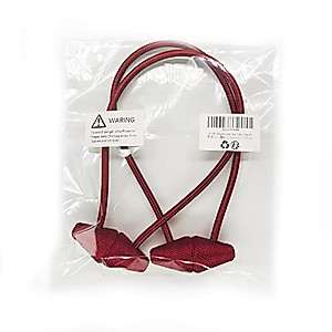 TECVINCI Magnetic Curtain Tiebacks with Upgrade Larger Magnet, 2 Pack 16 Inch Drapery Holdbacks for Indoor & Outdoor Curtain - Burgundy