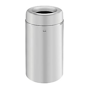 Rubbermaid Commercial Products Crowne Collection Open Top Trash Can, 30-Gallon, Aluminum, Indoor/Outdoor Waste Container for Mall/School/Office