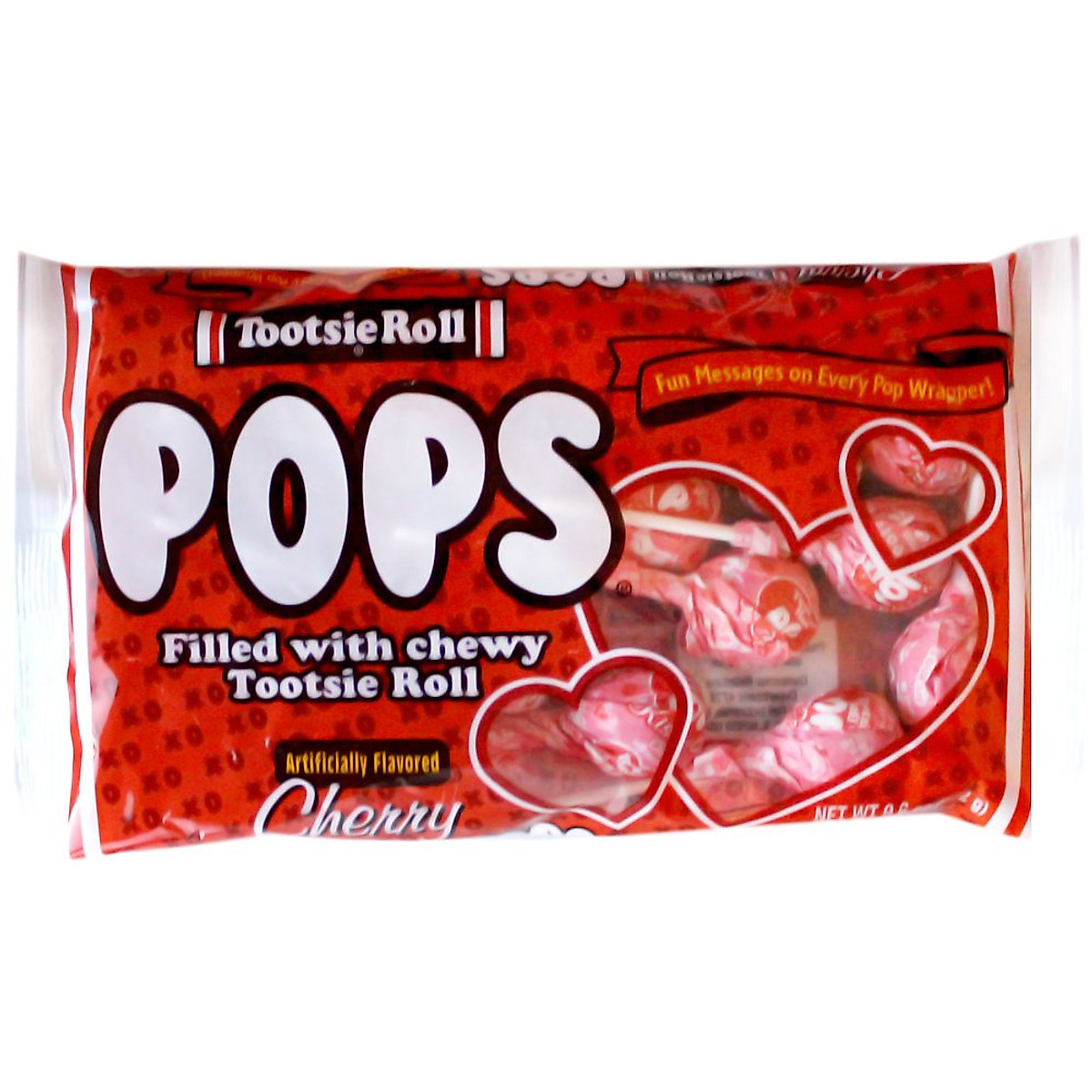Tootsie Roll Cherry Flavored Pop with Fun message on Every Pop Wrapper (1 9.6oz) bag