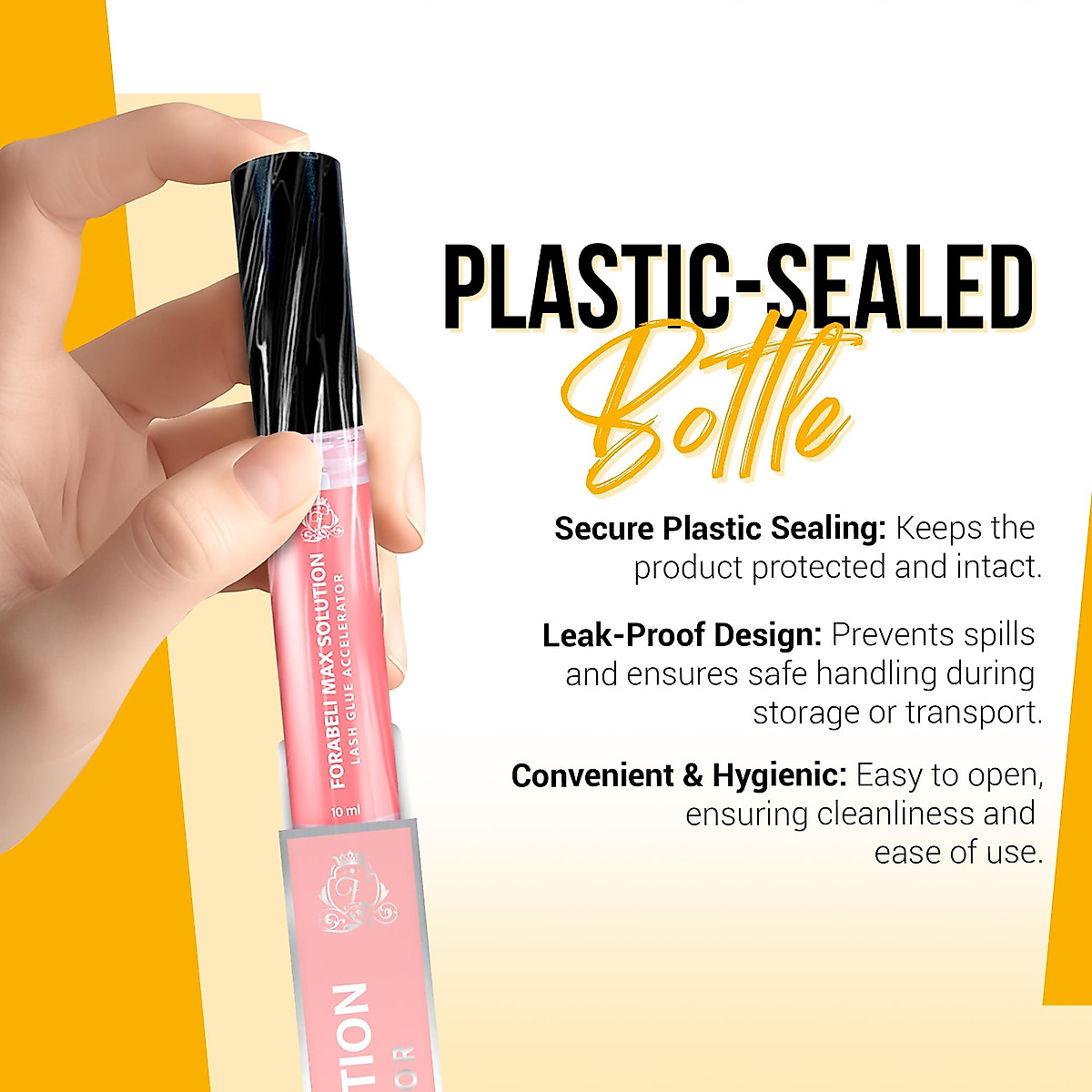Forabeli Lash Bonder for Eyelash Extensions - Max Solution Fast Cure, Boosts Retention, Reduces Sensitivity, Pro-Grade Bonding Accelerator