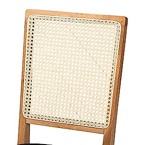 Baxton Studio Idris Dining Chairs, Black/Oak Brown