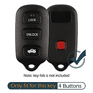 2Pcs Silicone 4 Buttons Key Fob Cover Remote Case Keyless Protector Compatible with Toyota Corolla Camry Avalon 4Runner Matrix Sequoia Sienna Solara Lexus ES300 LS400 SC300 SC400 Pontiac Vibe