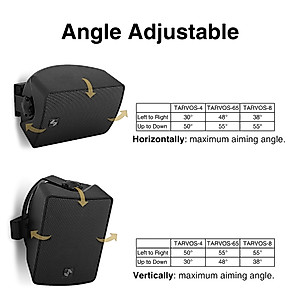 Sound Town Pair of 8" Weather-Resistant Surface-Mount Speaker, Indoor/Outdoor, 70V/100V/8ohm, for Home & Commercial Installation, Black (TARVOS-8B-PAIR)