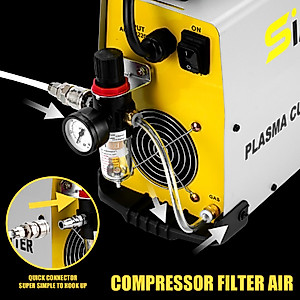 SSIMDER Plasma Cutter 50Amp Plasma Cutter Machine with Dual Voltage 110V/220V Non-Pilot Arc 1/2 Inch Clean Cut Plasma Cutting Equipment with High Frequency Easy Metal Cutter LCD Display IGBT Inverter