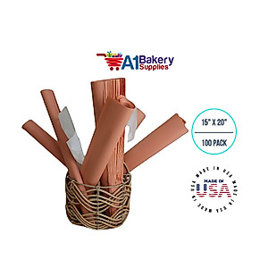 A1 Bakery Supplies Terra Cotta Gift Wrap Tissue Paper 15 Inch X 20 Inch - 100 Sheets Premium Quality Gift Wrap Paper Made in USA