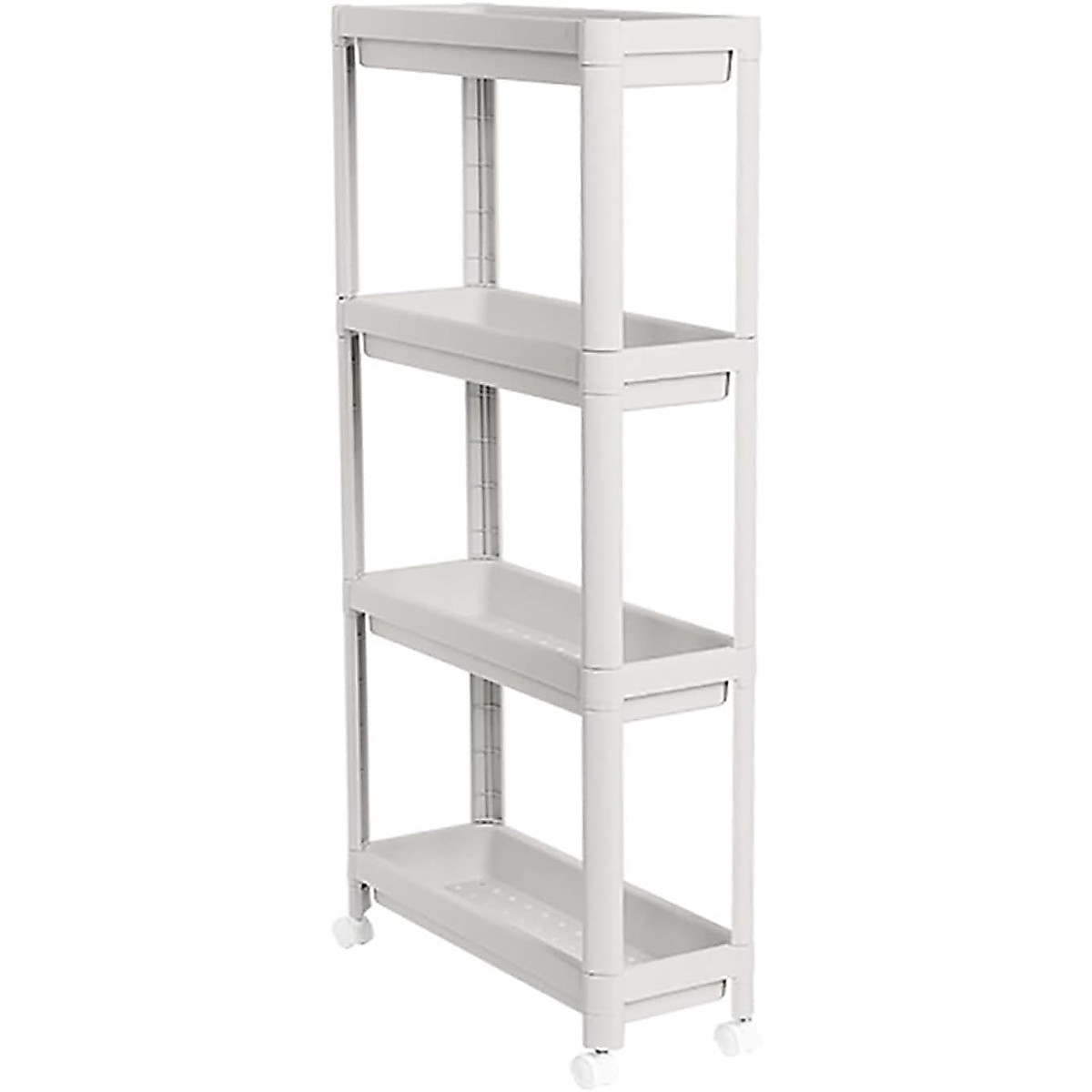 Generic Kitchen and Home Organization Rack, 3 Layers, White/Black, Compact Storage Design, B030201058