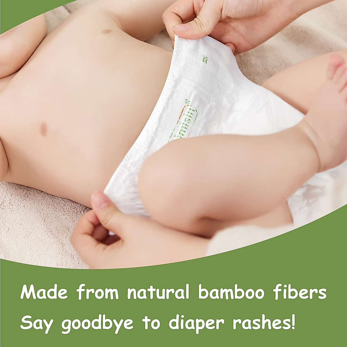 Aimisin Viscose from Bamboo Disposable Baby Diapers, Size 3 (19-30 Lbs) - 90 Count, Hypoallergenic for Sensitive Skin, Natural Soft Disposable Nappies for Infant