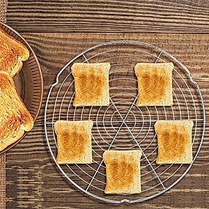 TOPINCN Grill Net BBQ Wire Mesh Rack Metal Round Shape Barbecue Grilled Grid Rack Steaming Cooling Outdoor Garden Camping Picnic Tool