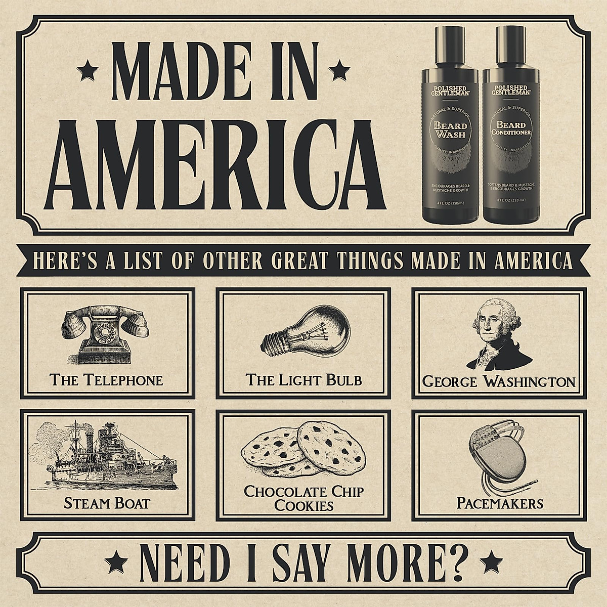 Polished Gentleman Beard Wash and Conditioner Set - Softens and Strengthens - Beard Shampoo with Growth Oil - Moisturizer & Beard Thickener - Tea Tree Unscented - Paraben-Free & Sulfate-Free (4oz)