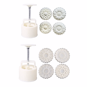 Fogun 200g Flower Shape Plastic Mooncake Molds Mooncake Mold DIY Baking Accessories Kitchen Tools for Mid-Autumn Festival