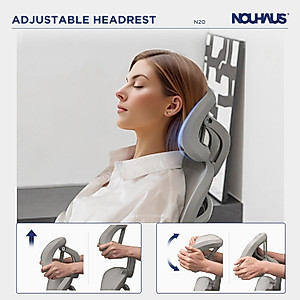 NOUHAUS ErgoFlip Mesh Computer Chair - Rolling Desk Chair with Retractable Armrest and Blade Wheels Ergonomic Office Chair, Desk Chairs, Executive Swivel Chair, Reinforced Base (Blue)