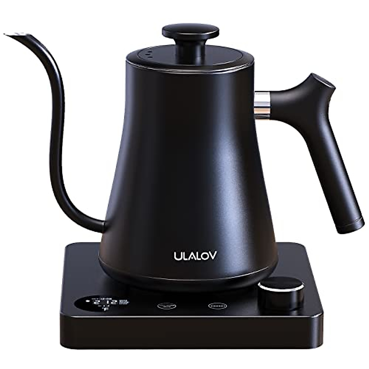Ulalov Gooseneck Electric Kettle 1.0L with Temperature Control,Ultra Fast Boiling Hot Water Kettle for Pour-Over Coffee/Tea,100% Stainless Steel, 5 Variable Presets, 12H Keep Warm,Leak-Proof, 1200W