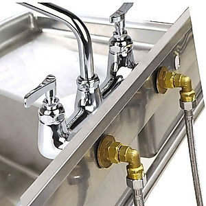 MOSELNY Installation Kit for Wall Mount Commercial Kitchen Sink Faucet, Backsplash Mount Set for Stainless Steel Commercial Compartment Prep & Utility Sink (2Pcs)