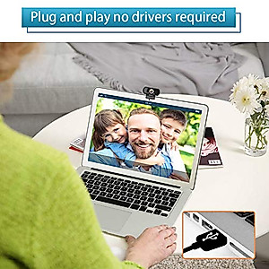 Webcam HD 1080P,Webcam with Microphone, USB Desktop Laptop Camera with 110 Degree Widescreen,Stream Webcam for Calling, Recording,Conferencing, Gaming,Webcam with Privacy Shutter and Tripod