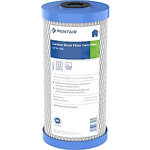Pentair Pentek EPM-BB Big Blue Carbon Water Filter, 10-Inch, Whole House Modified Epsilon Carbon Block Replacement Cartridge with Bonded Powdered Activated Carbon (PAC) Filter, 10" x 4.5", 10 Micron