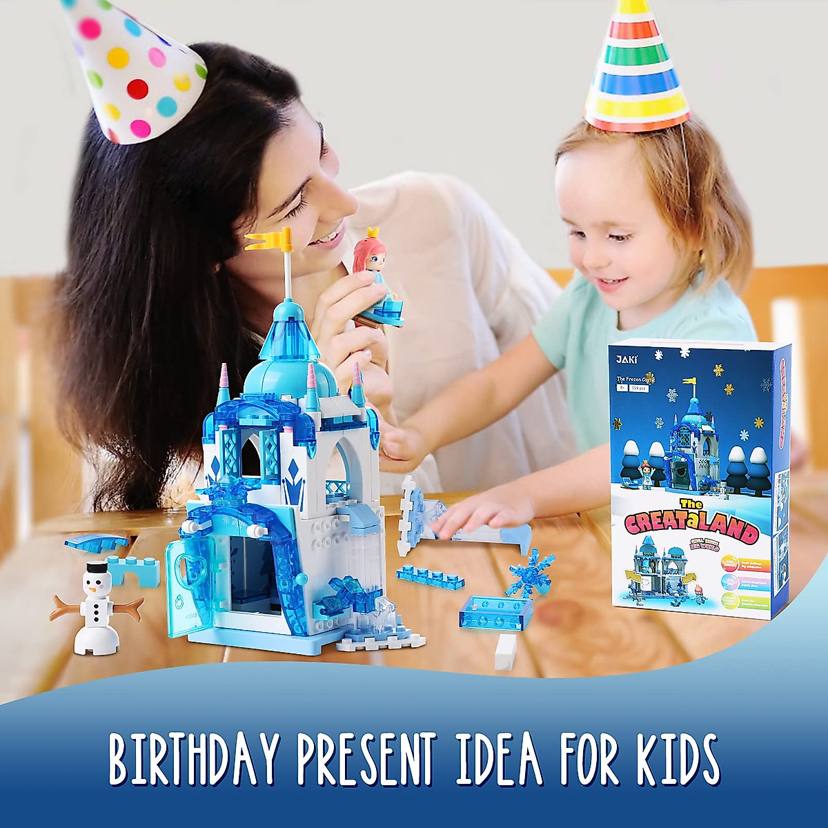 DDAI Girls Building Blocks Toys Frozen Ice Castle Building Kit for Girls Adorable Construction Toy Palace Brick Set Best Birthday Gifts for Kids 8-12 Years Old (199PCS)