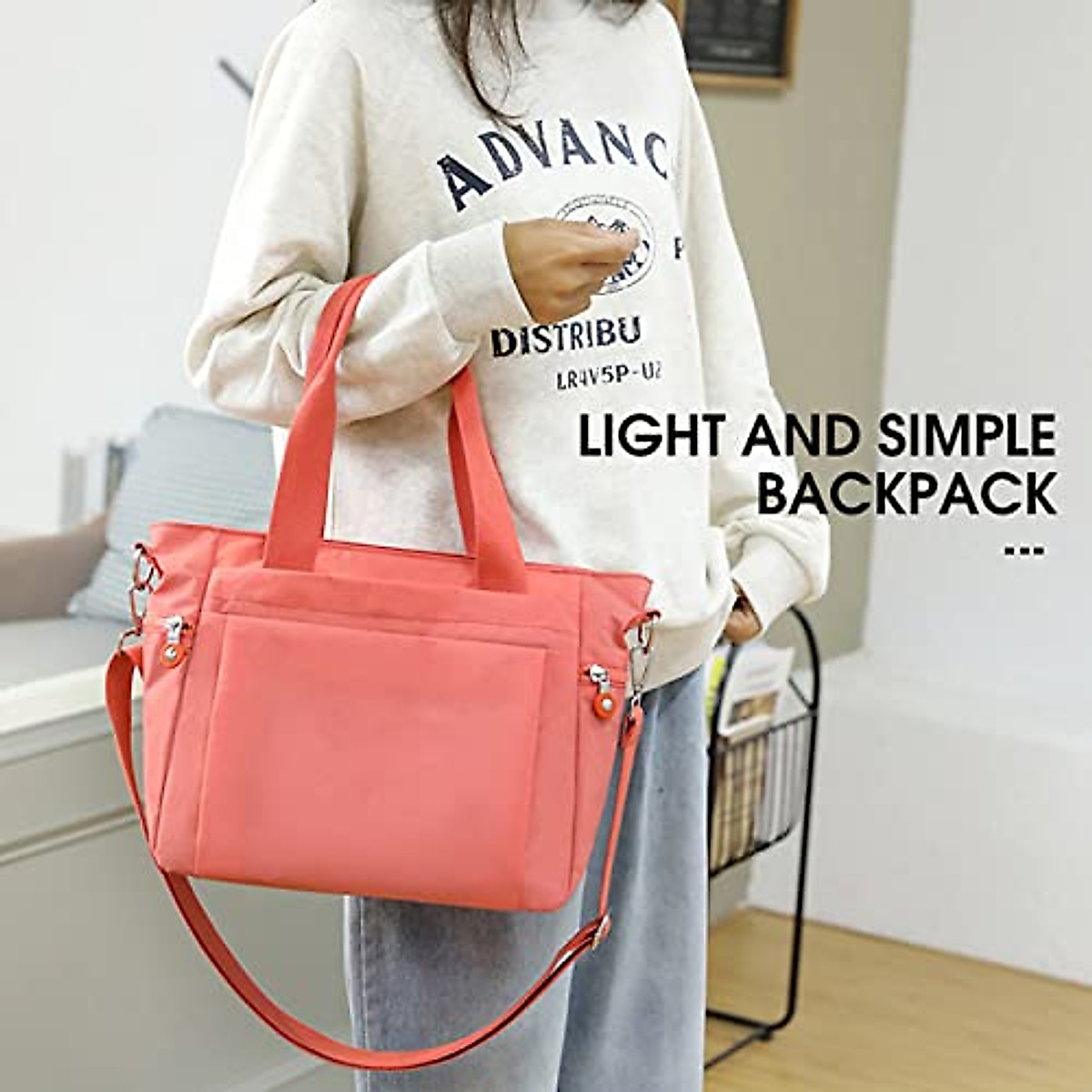 BINGONE Female Multi-Color Large-Capacity Tote Bag, Women Fashion Handbag Waterproof Canvas Design for Wallet, Cell Phones (Blue)