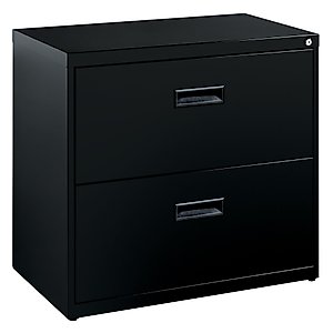 Realspace® SOHO 30"W x 17-5/8"D Lateral 2-Drawer File Cabinet, Black