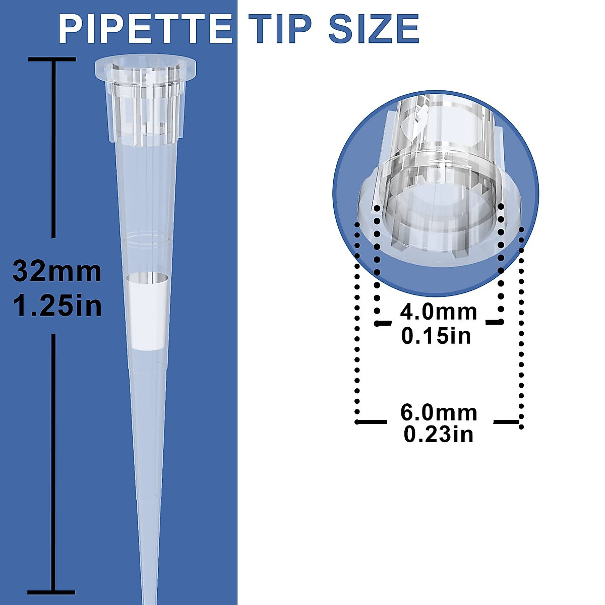 ONiLAB Scientific Universal 10ul Pipettor Tips Lab Transparent Liquid Pipettor Tips with Box Non-pyrogenic DNAse/RNAse Free Autoclavable 1 Rack 96 Tips (10ul, 96)