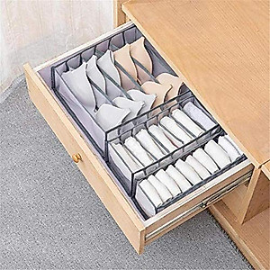 MORESAVE Underwear Drawer Organizer, Set of 3 Foldable Drawer Dividers, Collapsible Storage Boxes, Closet Cabinet Organizers, Perfect for Lingerie, Underwear, Bra, Socks and Scarves (Grey)