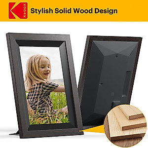 KODAK 10.1 Inch Smart WiFi Digital Picture Frame 1280x800 Touch Screen,Auto-Rotate, Built in 16GB Memory, Share Moments Instantly via Kodak App from Anywhere(Wood)