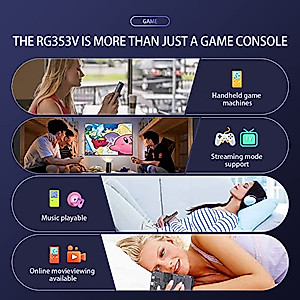 RG353V Handheld Game Console with Dual OS Android 11 and Linux, Retro Handheld Game Console Built-ind 64G TF Card 4556 Games, Support 5G WiFi 4.2 Bluetooth, Streaming and HDMI 3.5 Inch (RG353V Grey)