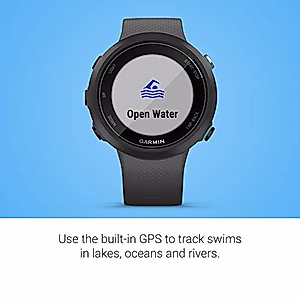 Garmin Swim 2, GPS Swimming Smartwatch for Pool and Open Water, Underwater Heart Rate, Records Distance, Pace, Stroke Count and Type, Slate Gray