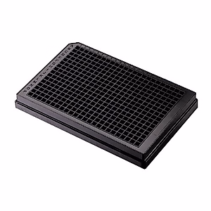 Corning 3820 Polystyrene Flat Bottom 384 Well Low Volume Solid Black Microplate, Without Lid, NBS Treated (Case of 50)