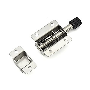 Door Flush Bolt 2.7 Inch Stainless Steel Door Bolt Button for Automatically Pop-up Door Security Safety Locks 1Pcs