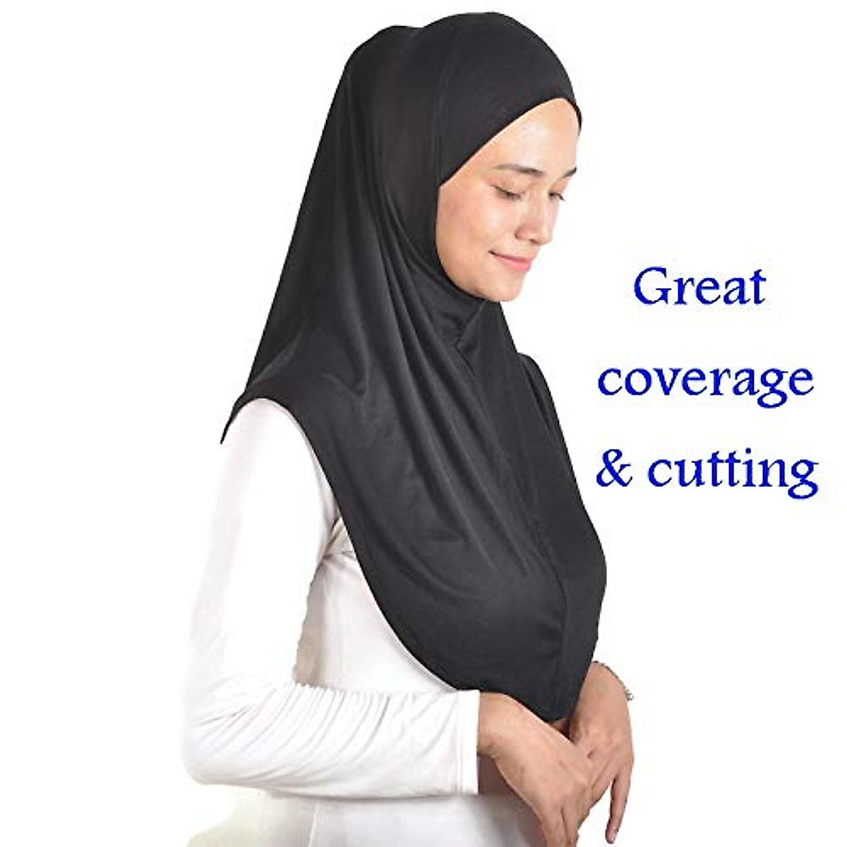 Mu Lan Legend Handmade | Muberra Instant Hijab | One Piece Easy Slip On Practical and Comfortable (Black)