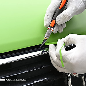 FOSHIO 2 Pack Precision Craft Knife Set with 20 Pieces Replacement Blades, Ergonomic Non-Slip Handle Hobby Knife with Protective Cover for Art, Craft Scrapbooking, Stencil (Orange)