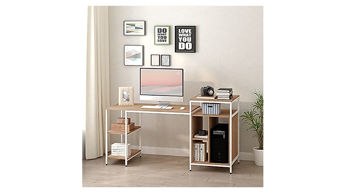HOMCOM 68 Inch Office Desk with Spacious Storage