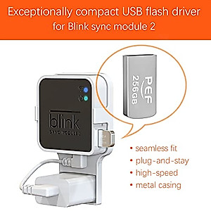 256GB Blink USB Flash Drive and Blink Outdoor Camera Mount, 3 Pack Camera Housing and 360° Adjustable Mounting Bracket with Blink Sync Module 2 Mount(Blink Camera and Module are Not Included)