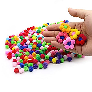 Pompoms for Crafts,1500Pcs 1CM Small pom poms for Crafts,Pompoms for DIY Creative Crafts Decorations