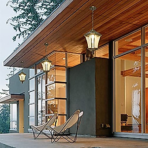 European Wall Light Traditional Aluminum Outdoor Chandelier Garden Villa Courtyard Hanging Light Adjustable Gazebo Home Aisle Corridor Balcony Pendant Lamp Garage Grape Rack Barn Hanging Chain Light